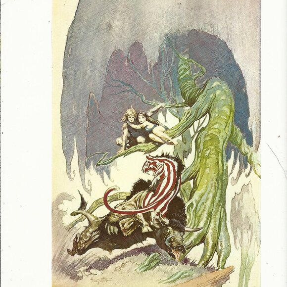 Out of Print | Art | Vintage Frank Frazetta 1 X 9 Book Plate Print ...
